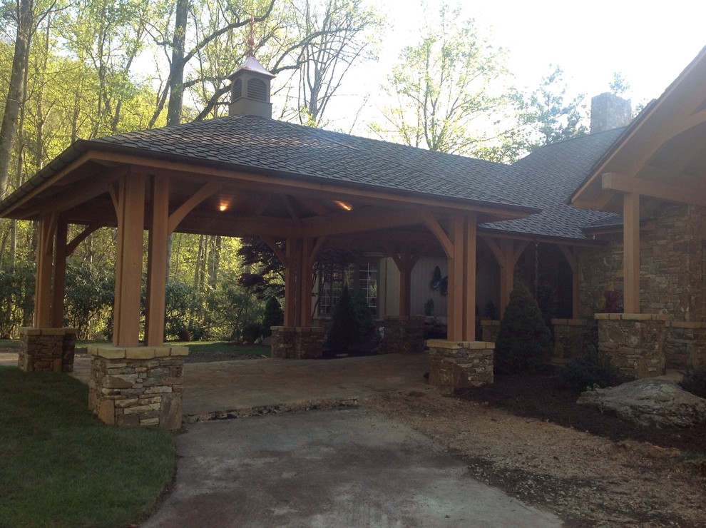 Timber Porte Cochere, Porches & Details - Rustic - Exterior - Charlotte ...