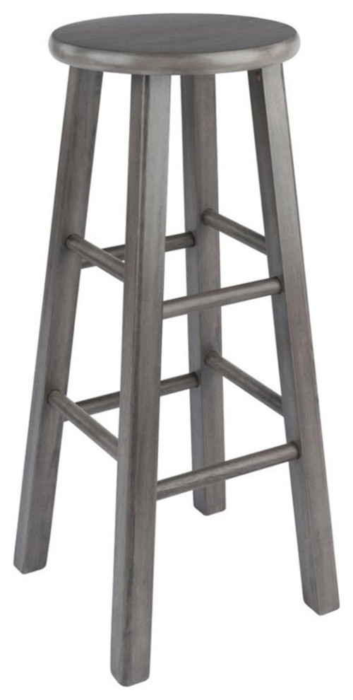 Winsome Ivy 24" Transitional Solid Wood Counter Stool in Rustic Gray ...