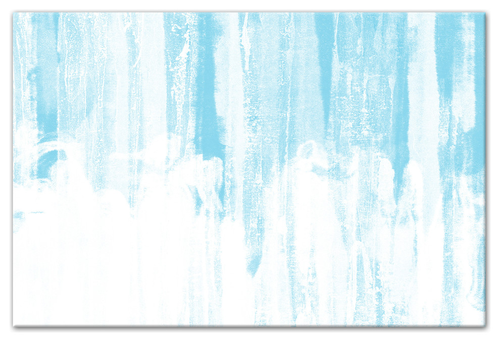 Blue Watercolor Drip 32x48 Canvas Wall Art - Contemporary - Prints And ...