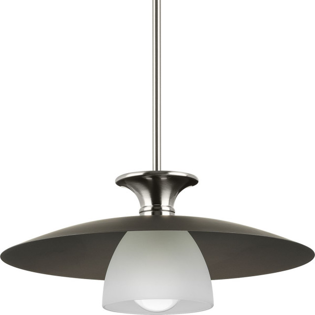 Trimble Collection One-Light Brushed Nickel Pendant, 18 in x 18 in x 7. ...