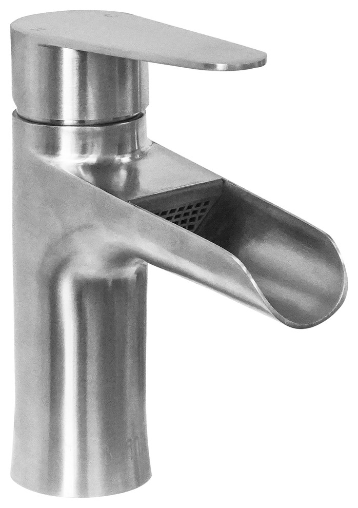 BOANN Megan Stainless Steel Open Spout Waterfall Bathroom Faucet ...