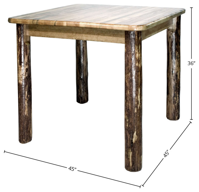 Glacier Country Collection Square 4 Post Dining Table - Rustic - Dining ...