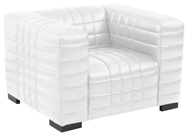 Maxton Chair, White Bonded Leather - Contemporary - Armchairs And ...