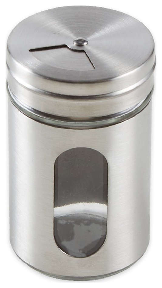 3-Ounce Glass/Steel Spice Shaker with Viewing Window - Spice Jars And ...