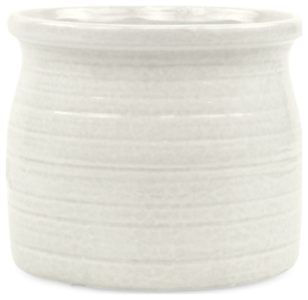 Large Curved Ceramic Pot - Kifon - Transitional - Indoor Pots And ...