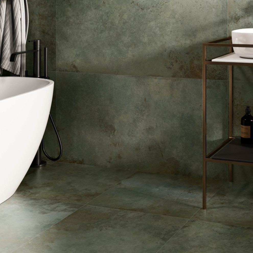 Alloy Porcelain Dark Green Floor Tiles – Rectified - Bathroom - Other ...
