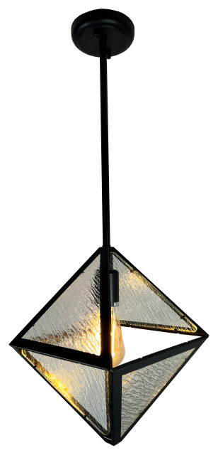 Nicteel 1-Light Black Geometric Pendant - Transitional - Pendant ...
