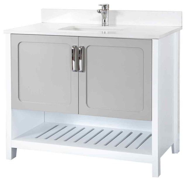 Florin Collection 42" Bathroom Vanity With Sink, Mirror, Countertop ...