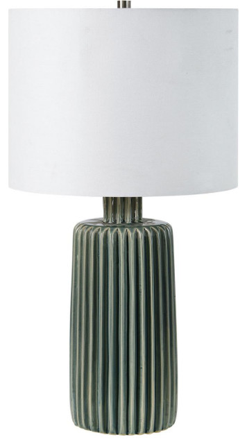 Roza 1 Light Table Lamp, Olive and Off-White - Transitional - Table ...