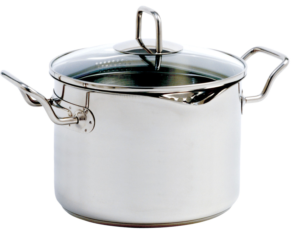 Norpro Krona Stainless Steel Straining Pot with Lid, 7.5 Quart ...