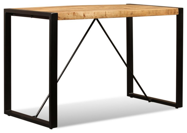 Vidaxl Dining Table Solid Rough Mango Wood 47.2" - Industrial - Dining ...