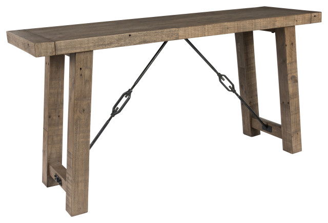 Benzara BM203611 Reclaimed Wood Console Table With Grains, Weathered ...