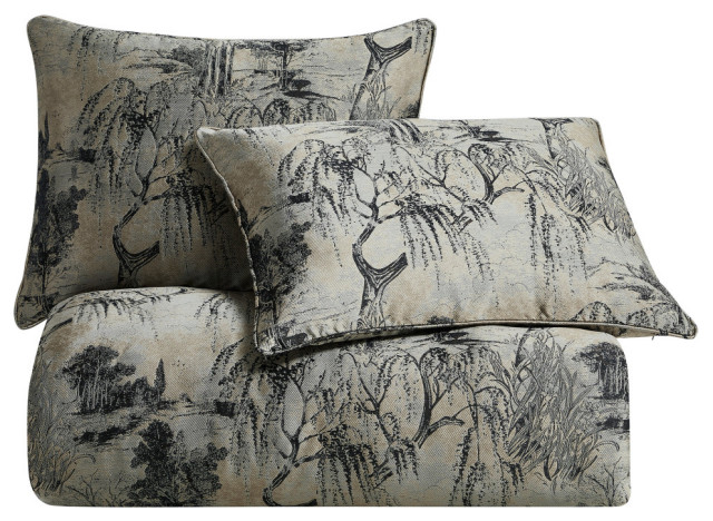 Pastoral Jacquard Comforter Set, 3 Piece, King - Contemporary - Comforters And Comforter Sets ...