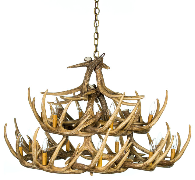 Whitetail Deer 24 Antler Chandelier - Rustic - Chandeliers - by Cast ...