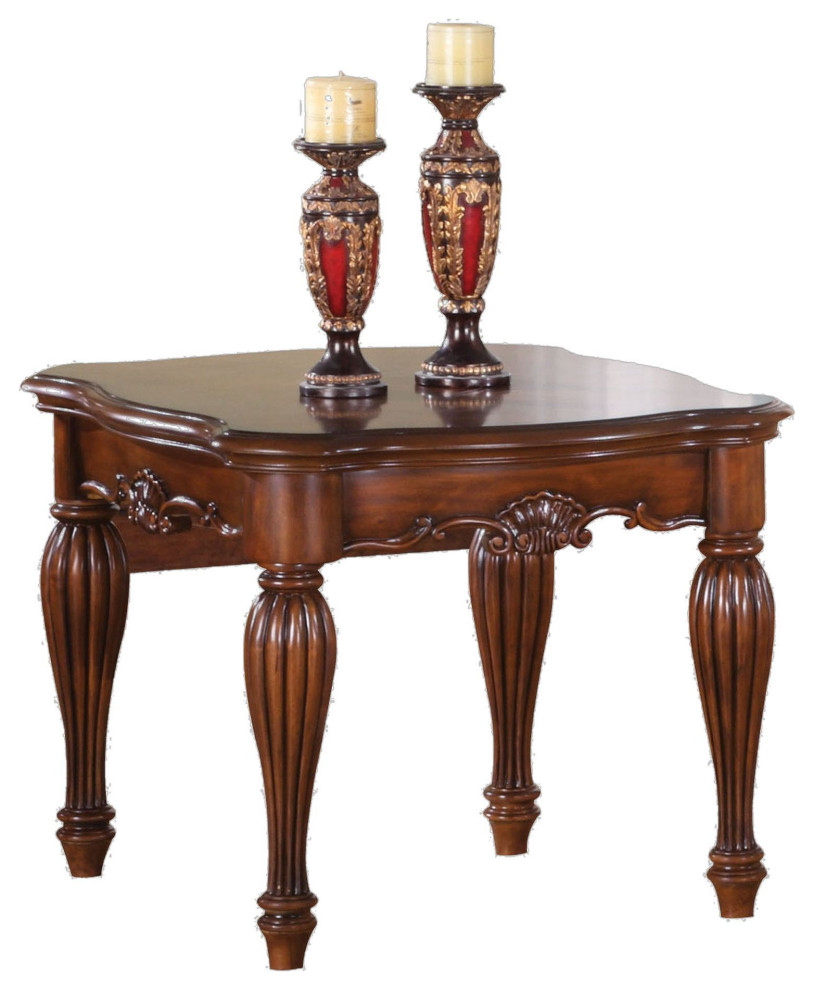 Dreena End Table, Cherry - Victorian - Side Tables And End Tables - by GwG Outlet | Houzz