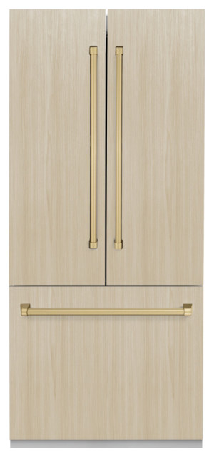 ZLINE 36" Built-in Refrigerator With a Champagne Bronze Handle, RBIVZ ...