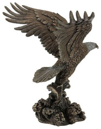 Bald Eagle Catching Fish Statue - Rustic - Decorative Objects And ...