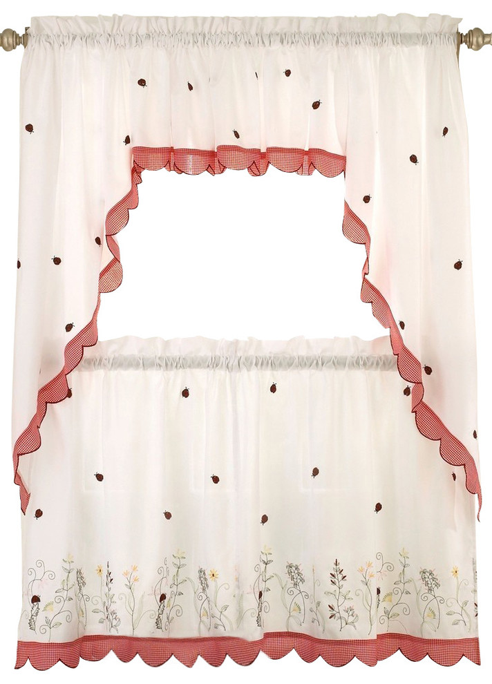 Ladybug Meadow Kitchen Curtain - Traditional - Valances - by ...