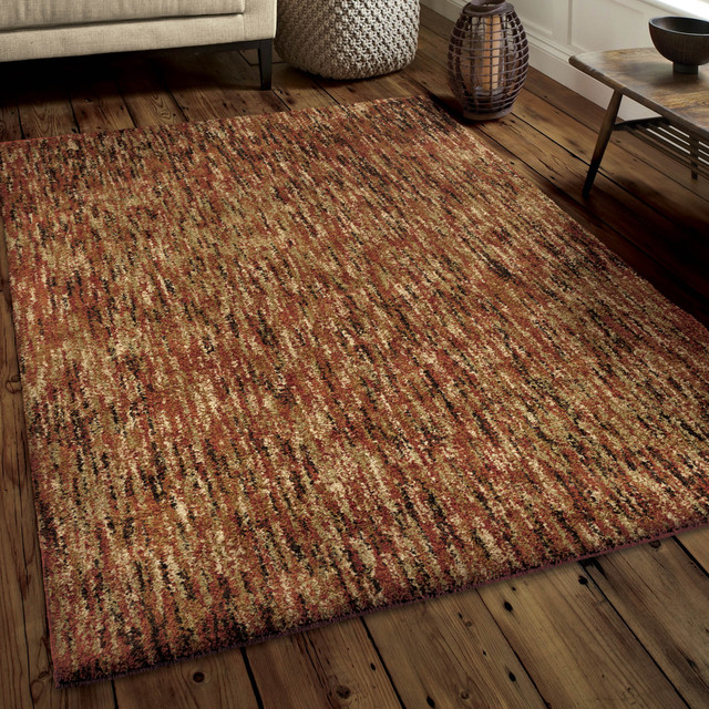 Palmetto Living by Orian Next Generation Solid Area Rug, Red, 5'3" x 7 ...