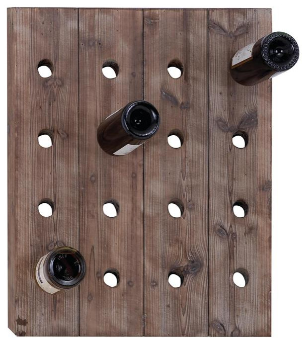 Brown Wood Rustic Wall Wine Rack - Rustic - Wine Racks - by Crafters ...