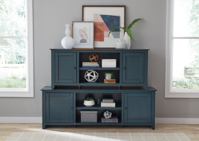 Outlaw 68" TV Entertainment Console in Navy Blue - Transitional ...