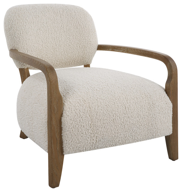 Uttermost Telluride Shearling Accent Chair, Natural Faux, 23772 ...