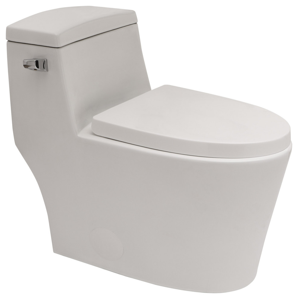 One Piece 1.28 GPF Tornado Flush Single Flushing Toilet - Modern ...