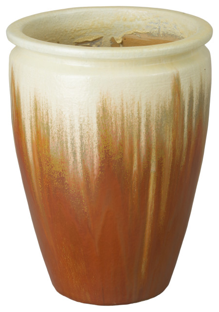 Rim Planter, Amber 20x20x27 - Farmhouse - Outdoor Pots And Planters ...