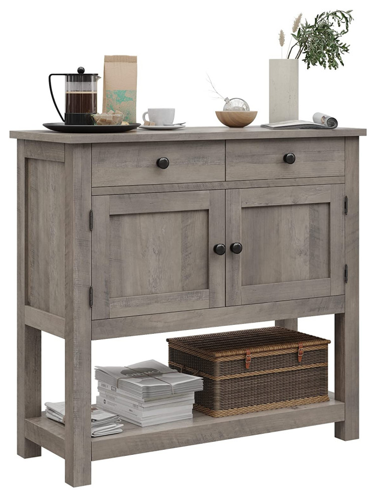Farmhouse Console Table with 2-Door Cabinet and 2-Drawers - Asian ...