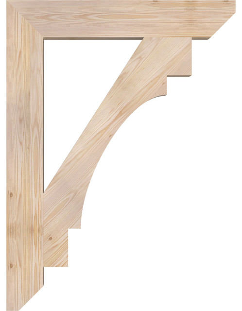 Balboa Traditional Bracket, 16"Dx24"H, 4"W Douglas Fir/Rough Sawn, 34 ...