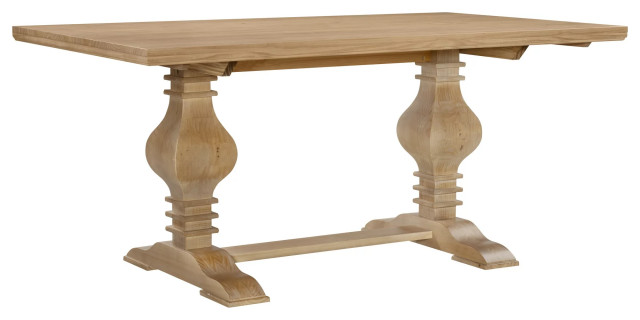 Traditional Dining Table, Double Pedestal Base With Large Tabletop ...