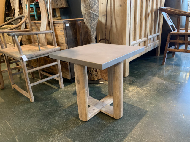 Concrete Top Square Side Table - Industrial - Outdoor Side Tables - by ...