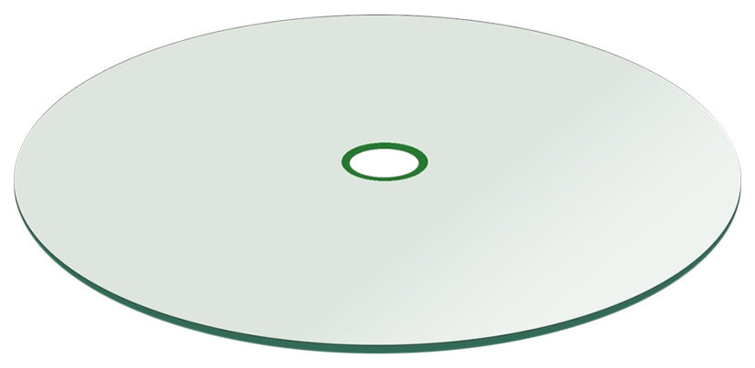 Round 1/4'' Thick Tempered Patio Glass Table Top With 2'' Center Hole ...