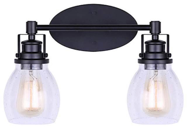 Canarm Carson 2 Light Vanity, Black - Transitional - Bathroom Vanity ...