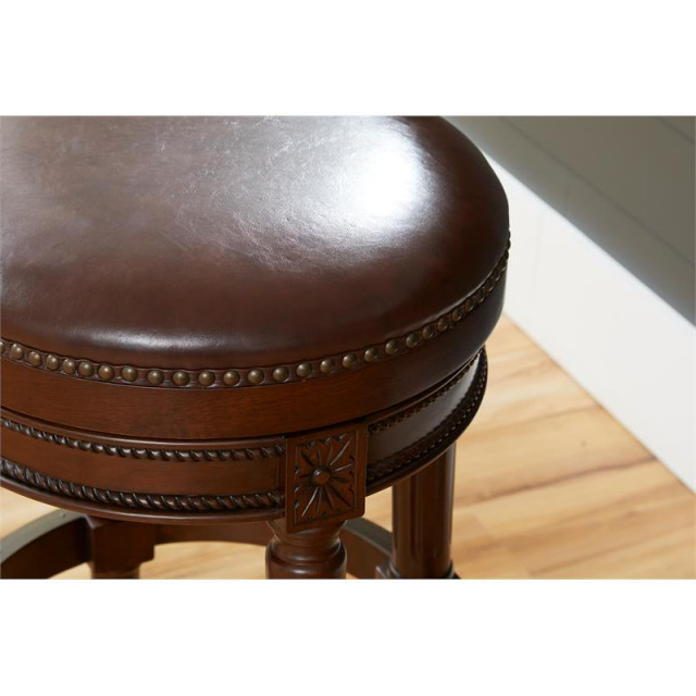 New Ridge Home Goods Chapman 31" Backless Wood Bar Height Stool in ...