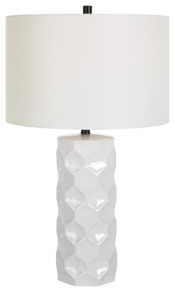 Uttermost Honeycomb White Table Lamp - Transitional - Table Lamps - by Buildcom | Houzz