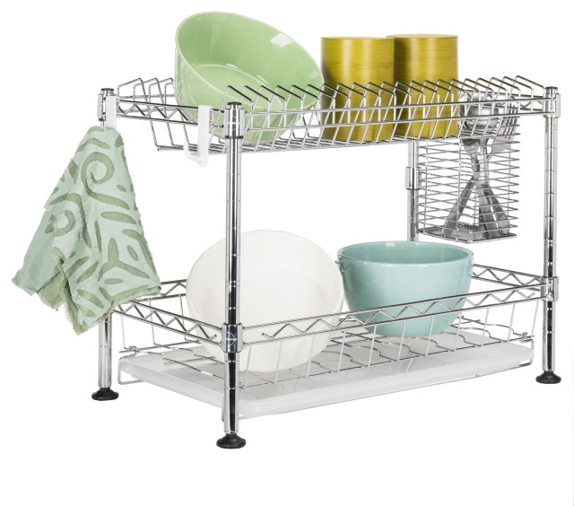 Brooklyn 24" Adjustable Dish Rack, Chrome - Contemporary - Dish Racks ...