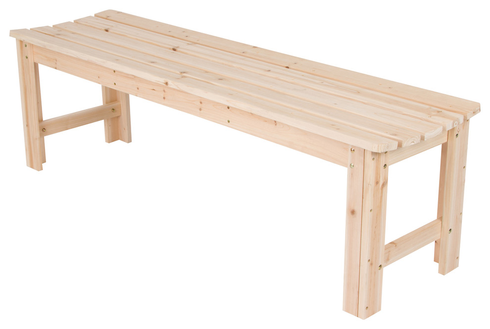 5' Backless Garden Bench - Transitional - Outdoor Benches - by Shine ...