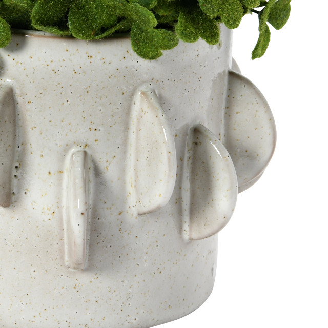Oval Handmade Stoneware Planter, Antique White Reactive Glaze, Large ...