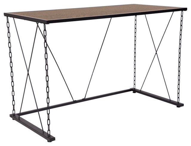 Vernon Hills Collection Antique Wood Grain Computer Desk - Industrial ...