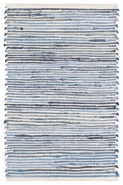 Denim Rag Ribbed Woven Cotton Rug, Runner-2.5'x8' - Contemporary - Hall ...
