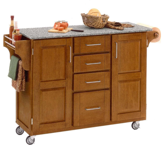 Large Kitchen Cart, Spacious Cabinets and Drawers With Salt/Pepper ...