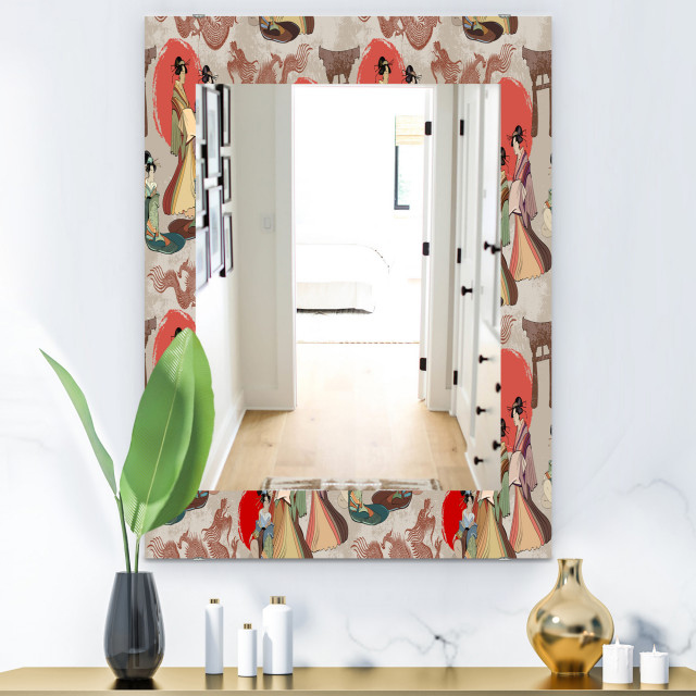 Designart Japanese Chinese Culture Bohemian Eclectic Frameless Vanity ...