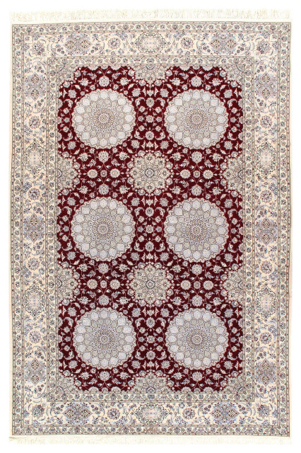 Red Persian Nain Silk And Wool 6L 7 'x 10' - Traditional - Area Rugs ...