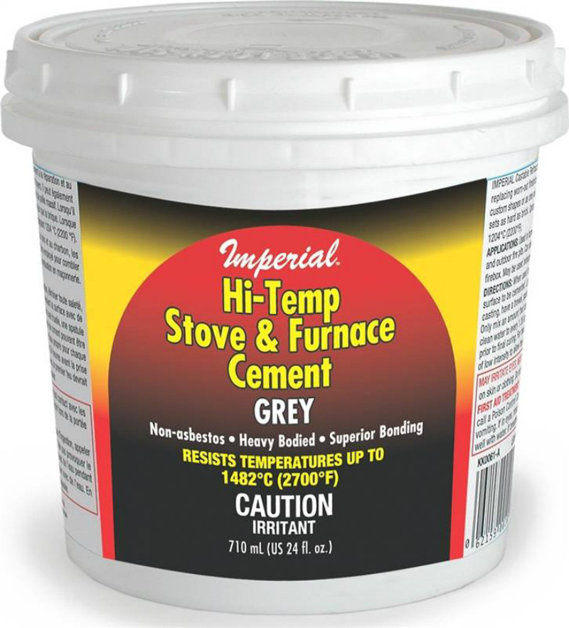 Imperial KK0069-A Hi-Temp Stove & Furnace Cement, Gray, 24 Oz Paste, 24 ...