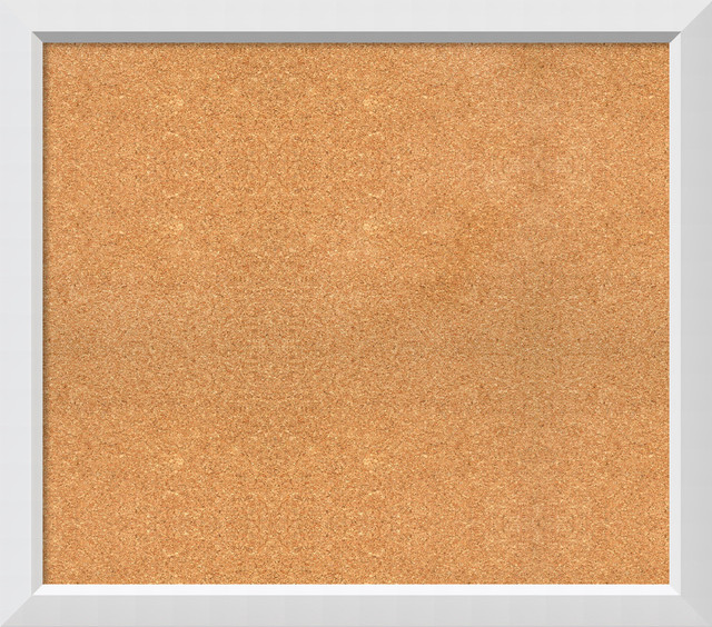 Framed Cork Board, Small-Large, Blanco White Wood - Transitional ...