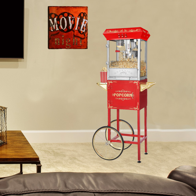 Popcorn Machine With Cart Carnival 8oz Popper With Stainless-Steel ...