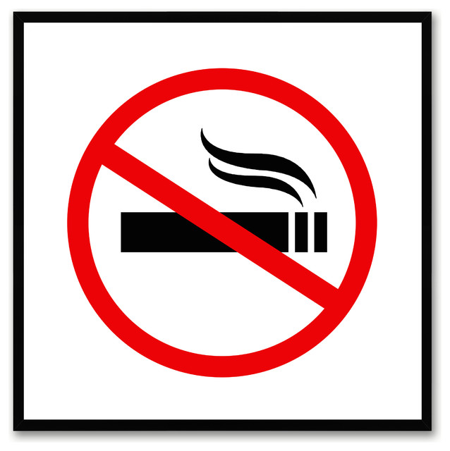 "No Smoking" Sign White Canvas Print, Custom Picture Frame, 15"x15 ...