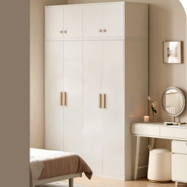 Solid Wood small Wardrobe, White 3-Door Wardrobe With Legs 46.5x19.7x78 ...