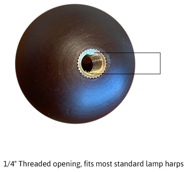 1.5"H Walnut Dark Ball Finish Lamp Finial - Traditional - Lighting ...